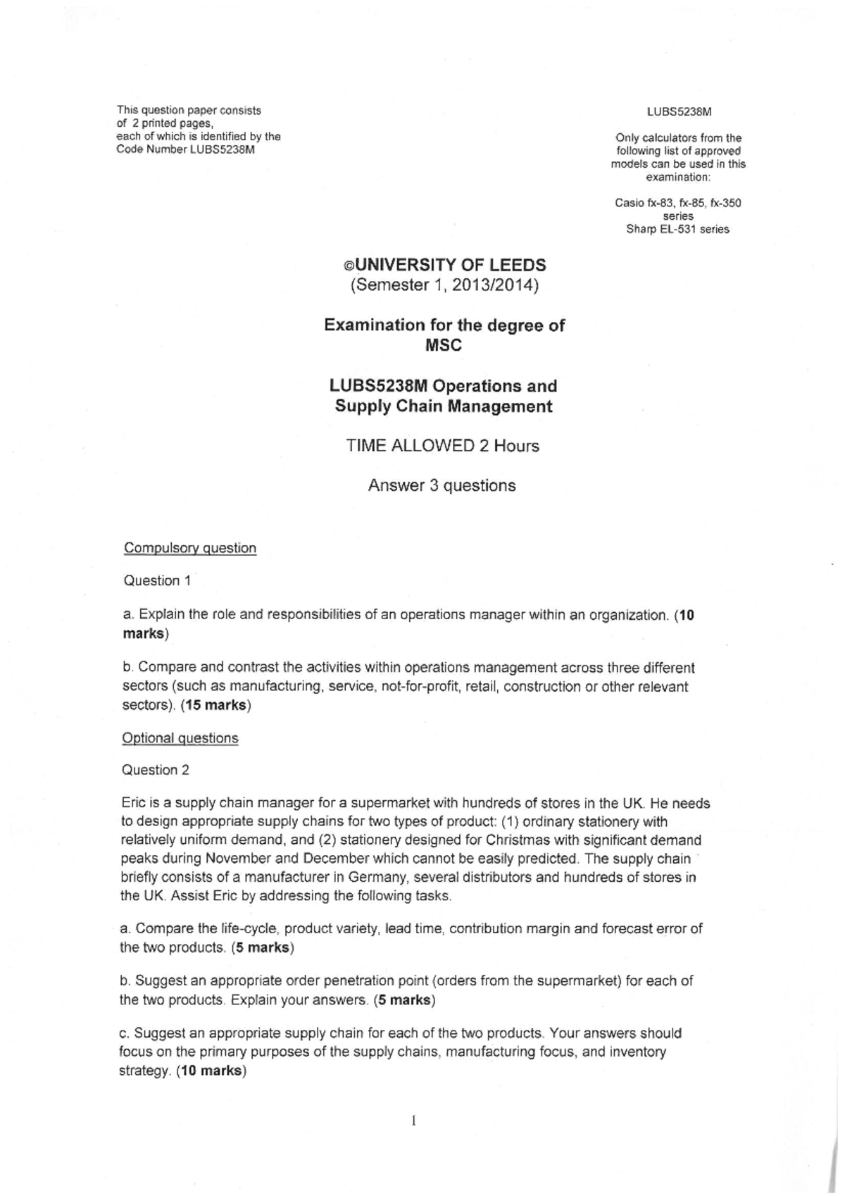 Exam January 2013, questions - This question paper consists LUBSE238M ...