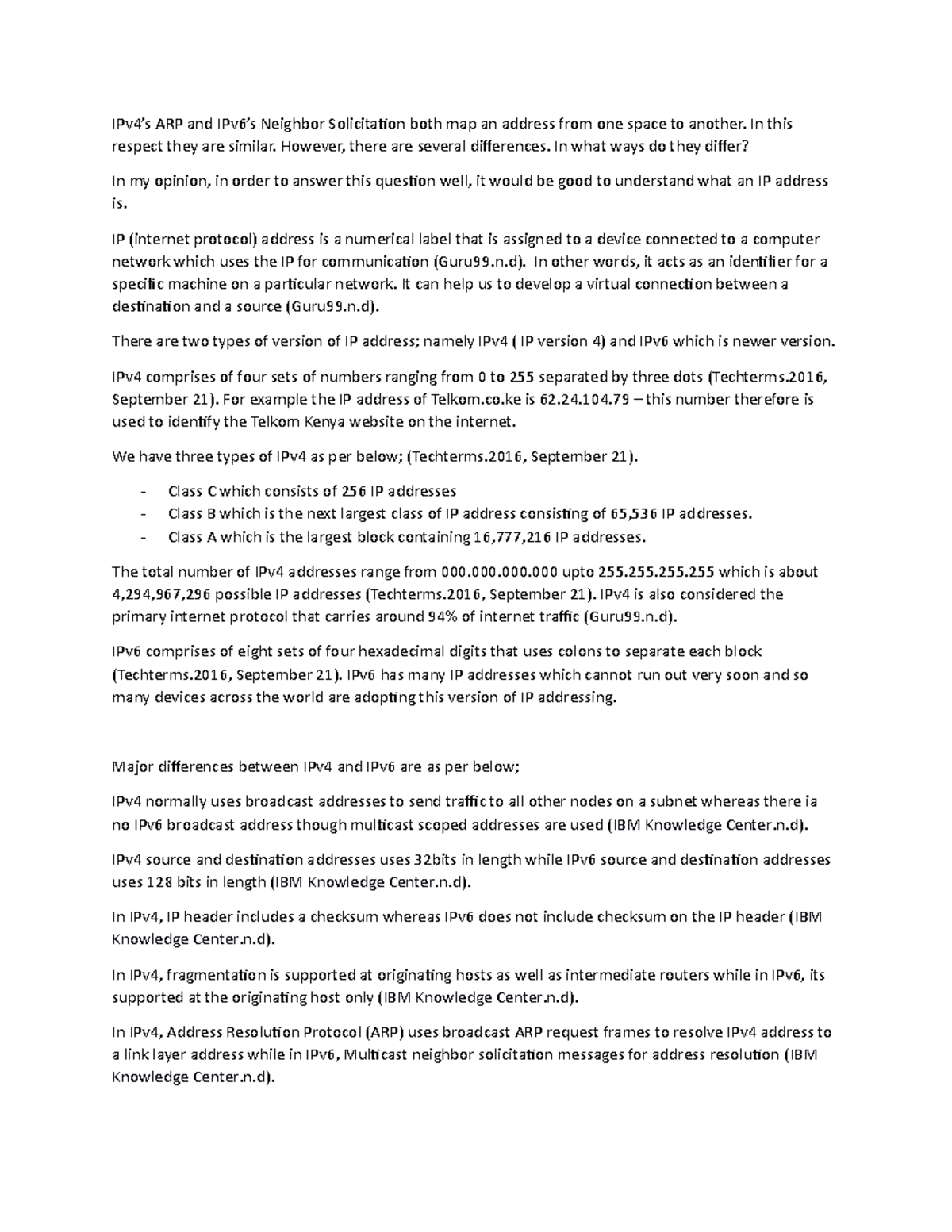 CS2204 Discussion forum Unit 4 - IPv4’s ARP and IPv6’s Neighbor Solicitation both map an address ...