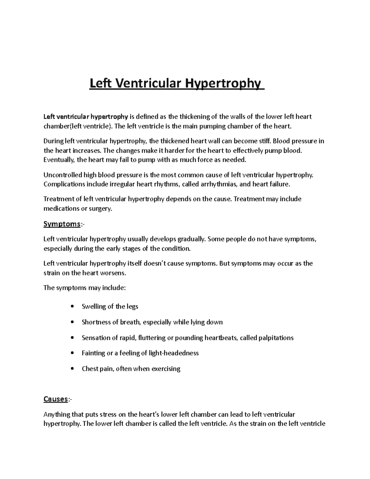 LVH note 03 - Left ventricular hypertrophy is defined as the thickening ...