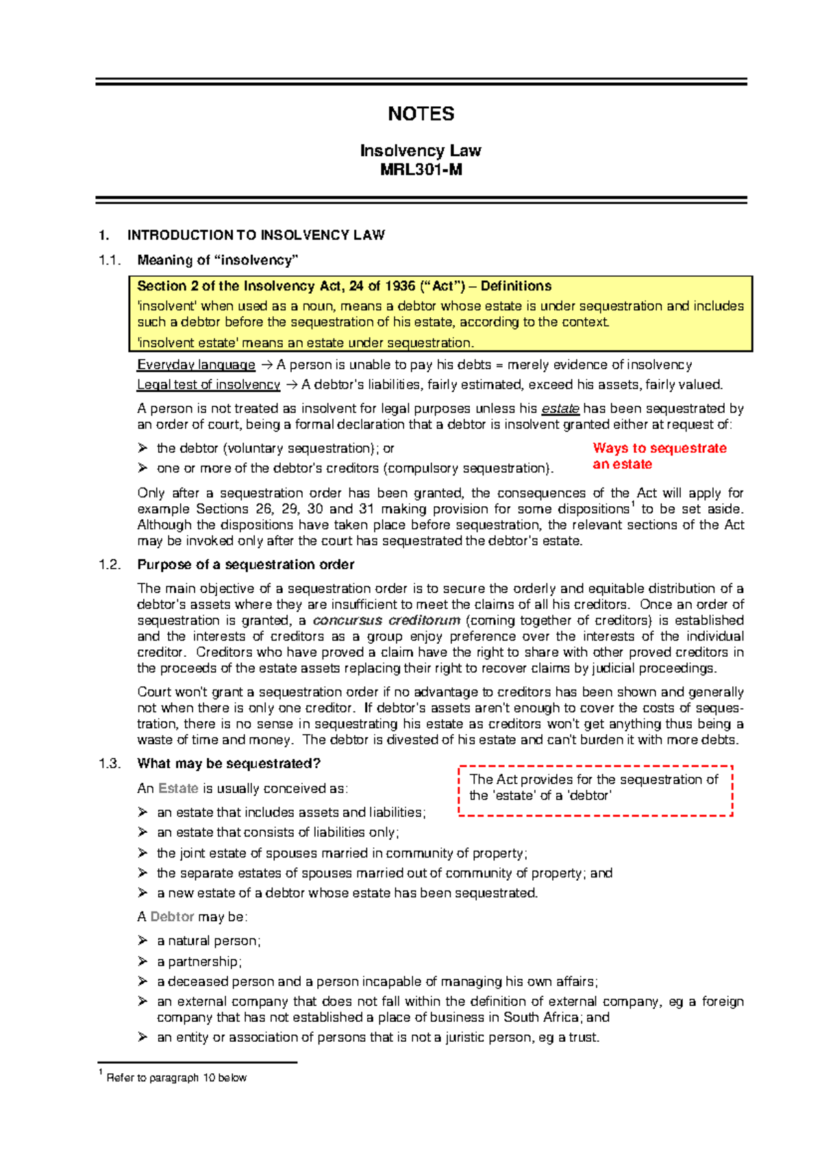 Study notes - LLB 98680 - Unisa - StuDocu