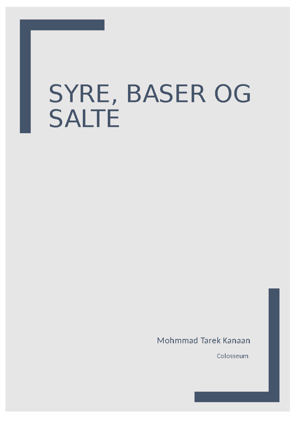 Syre, baser og salte - tak - SYRE, BASER OG SALTE Mohmmad Tarek Kanaan ...