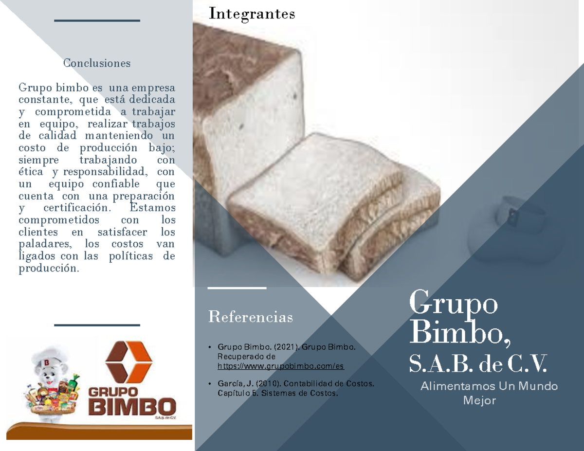 actividad 2 tripico bim - Grupo Bimbo, S.A. de C. Alimentamos Un Mundo Mejor Conclusiones Grupo ...