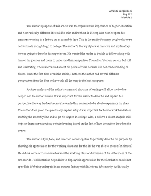Module 5 Checklist - Module 5 Checklist: Module Introduction: a. Read ...