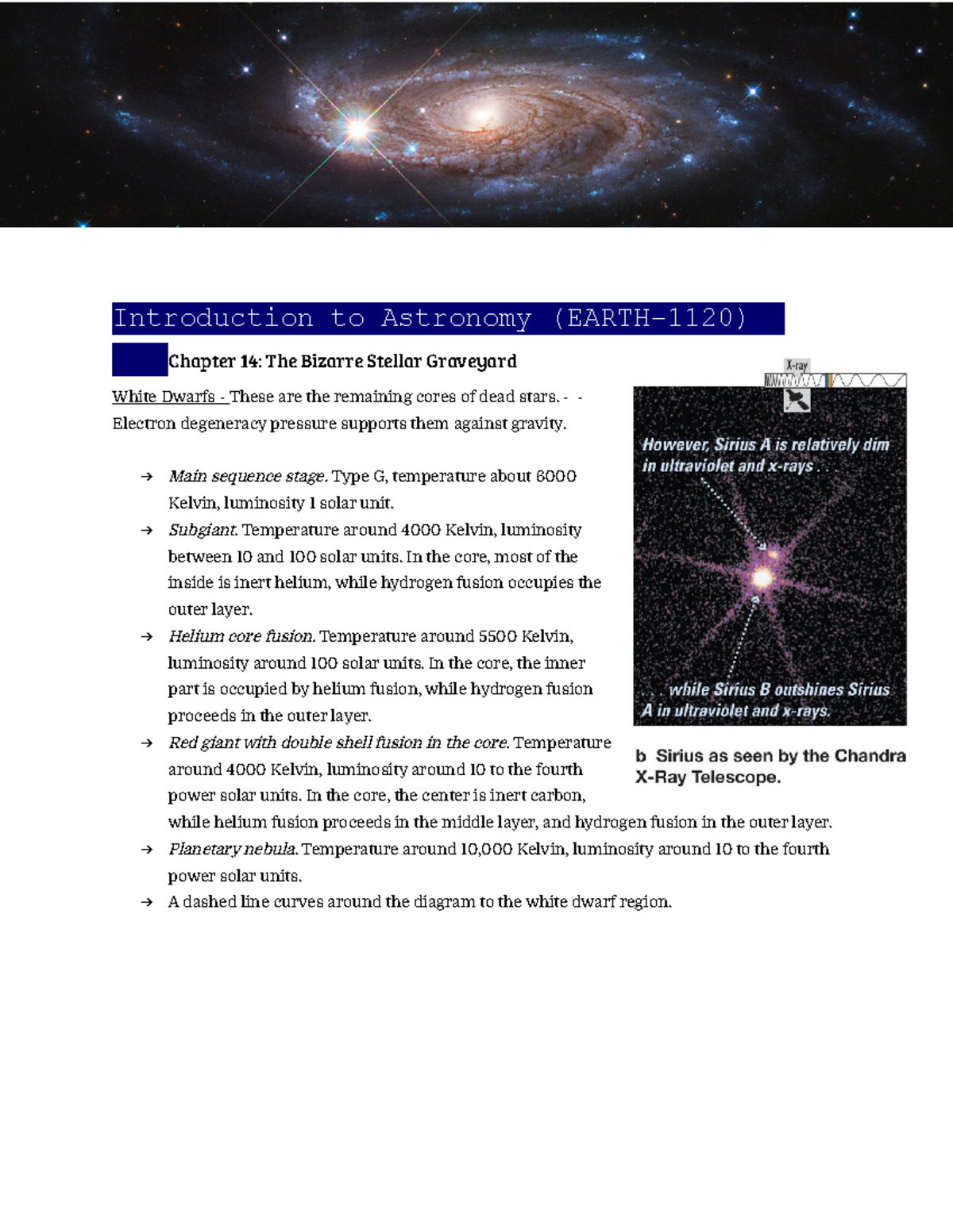 Intro to Astronomy - 6 - Detailed, organized notes with bullet points ...
