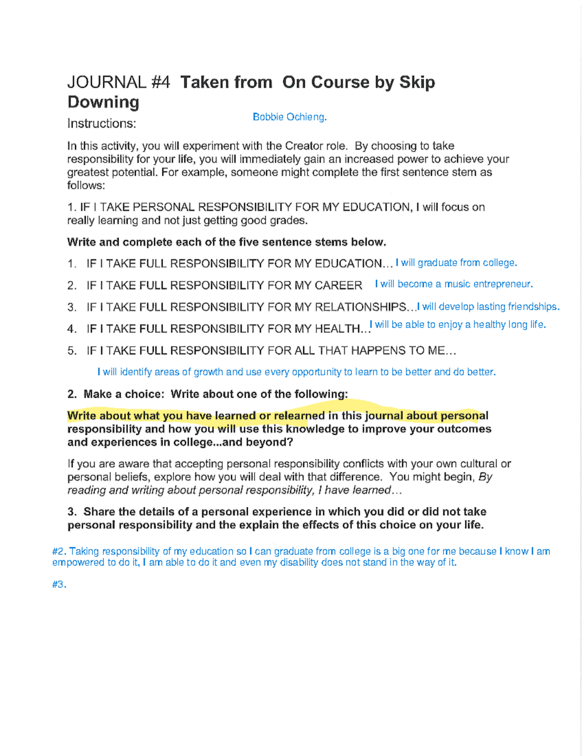Independent learning plan - FYE 103 - Studocu