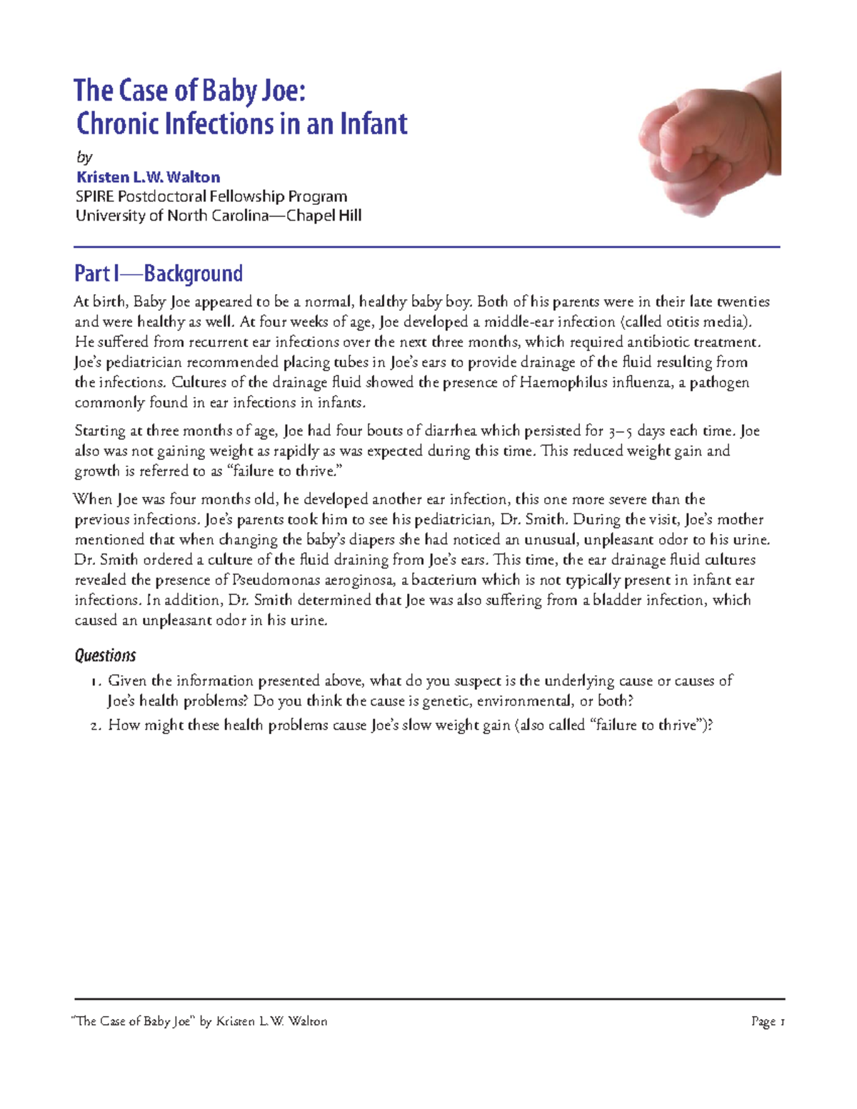 Baby joe - Caso clinico - The Case of Baby Joe: Chronic Infections in ...