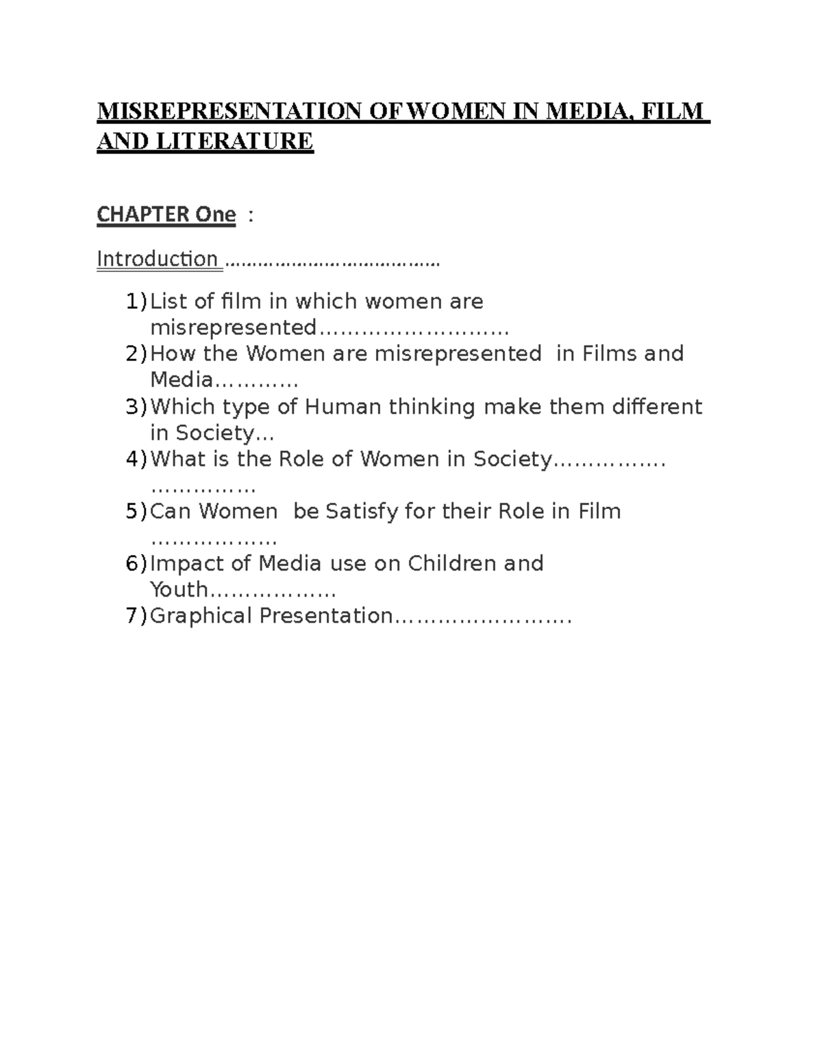 Misrepresentation OF Women IN Media - MISREPRESENTATION OF WOMEN IN ...