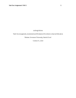 C921 Task 1 paper - Assessment and Evaluation Strategies for Evaluating ...