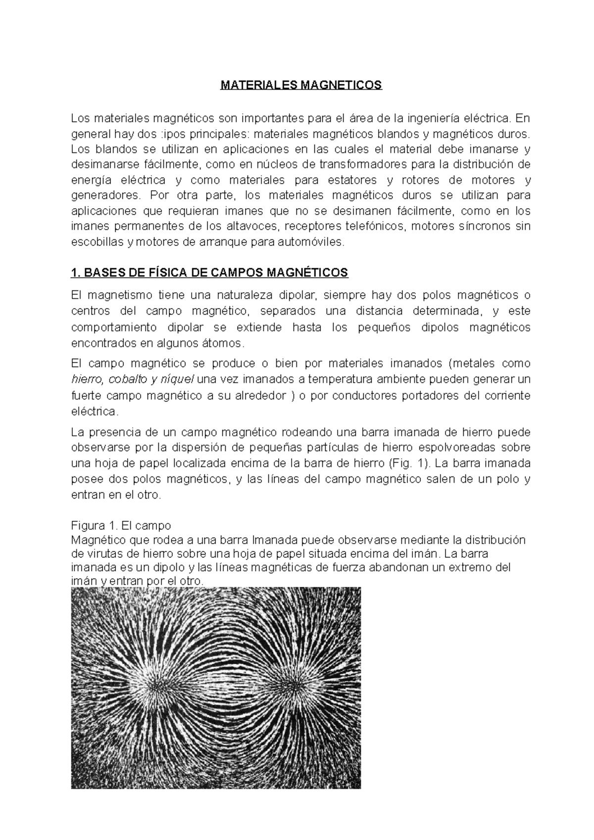 Materiales magnéticos - MATERIALES MAGNETICOS Los materiales magnéticos ...