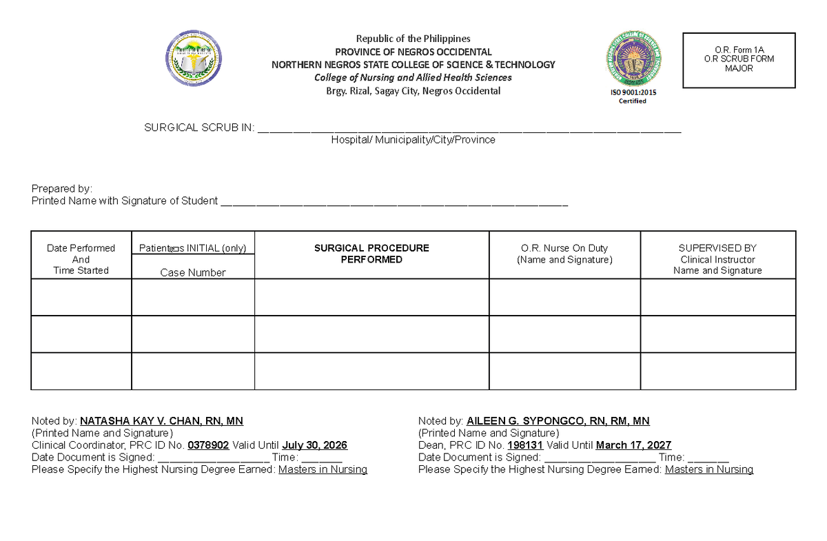 Scrub Forms Final - for performance task - PROVINCE OF NEGROS ...