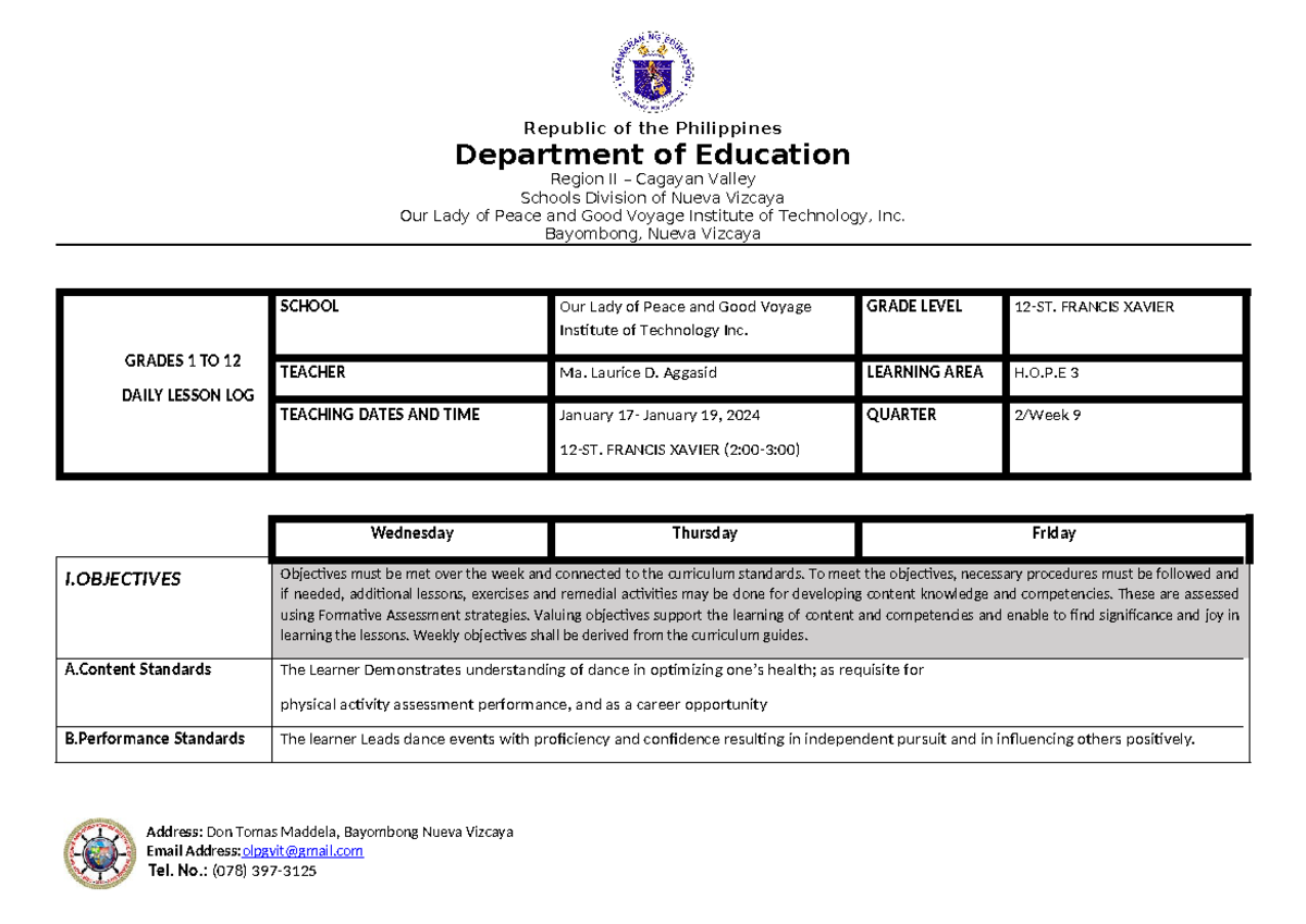 PE-DLL Grade 12 HOPE 3 WEEK 9-2nd quarter - Department of Education ...