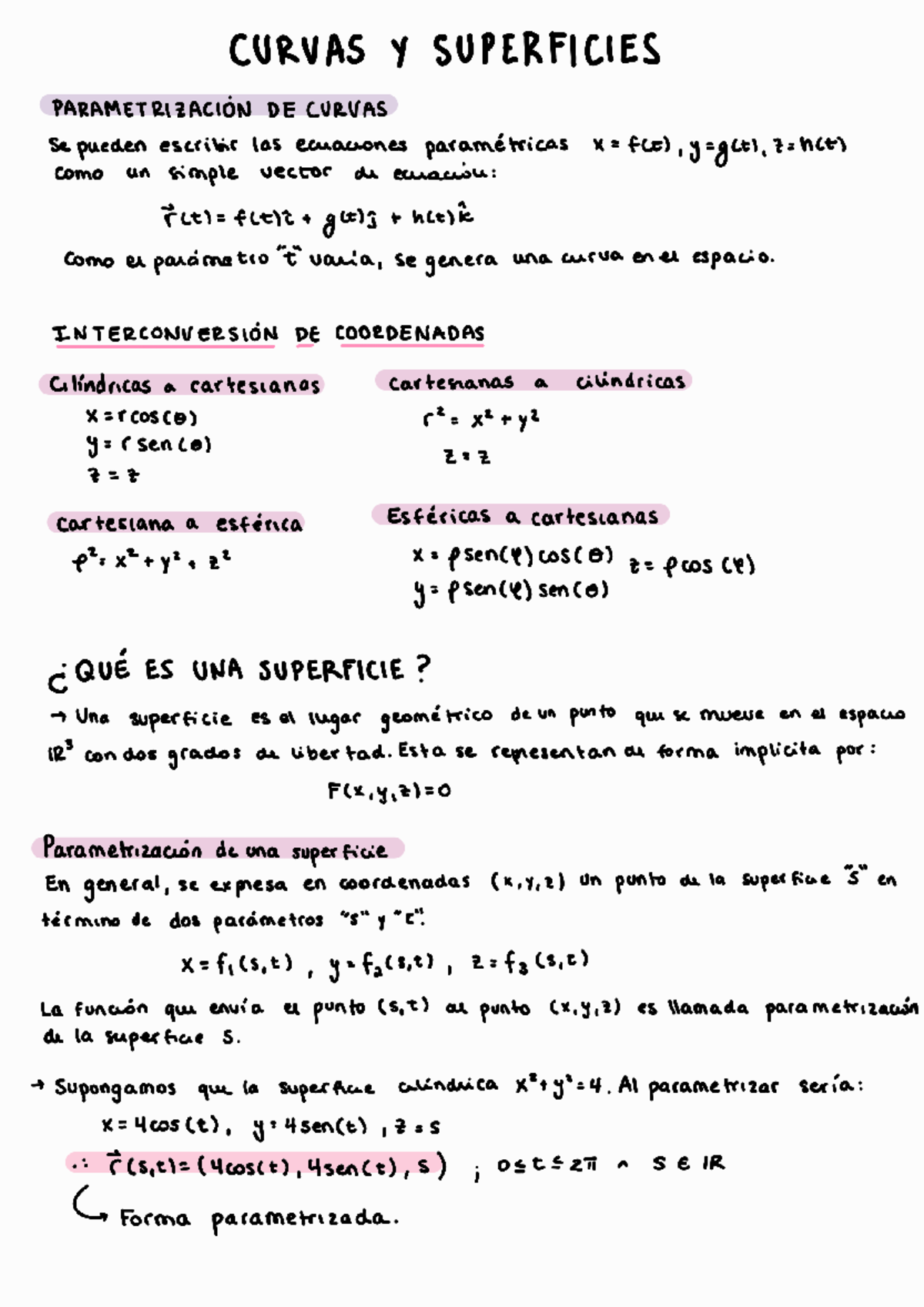 Curvas y superficies - Calculo En Varias Variables - Studocu