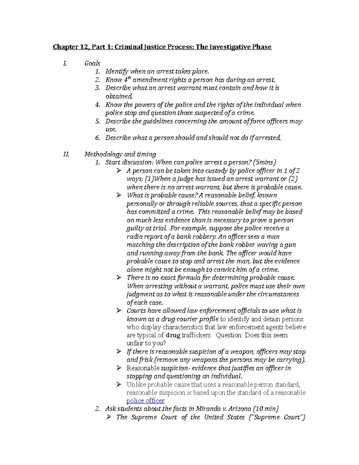 Chapter 12, Part 1 - Chapter 12, Part 1: Criminal Justice Process: The ...