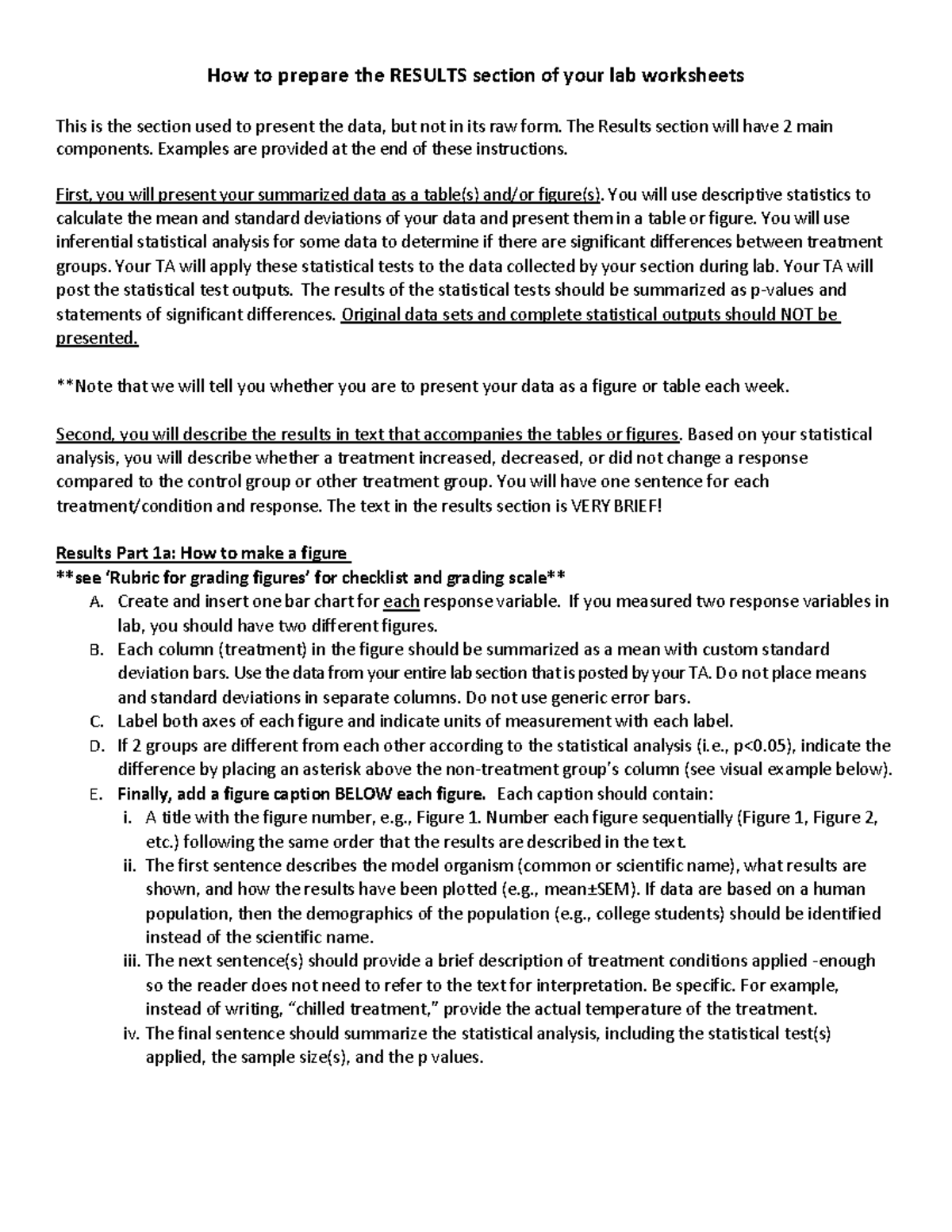 How to prepare the Results section - How to prepare the RESULTS section ...