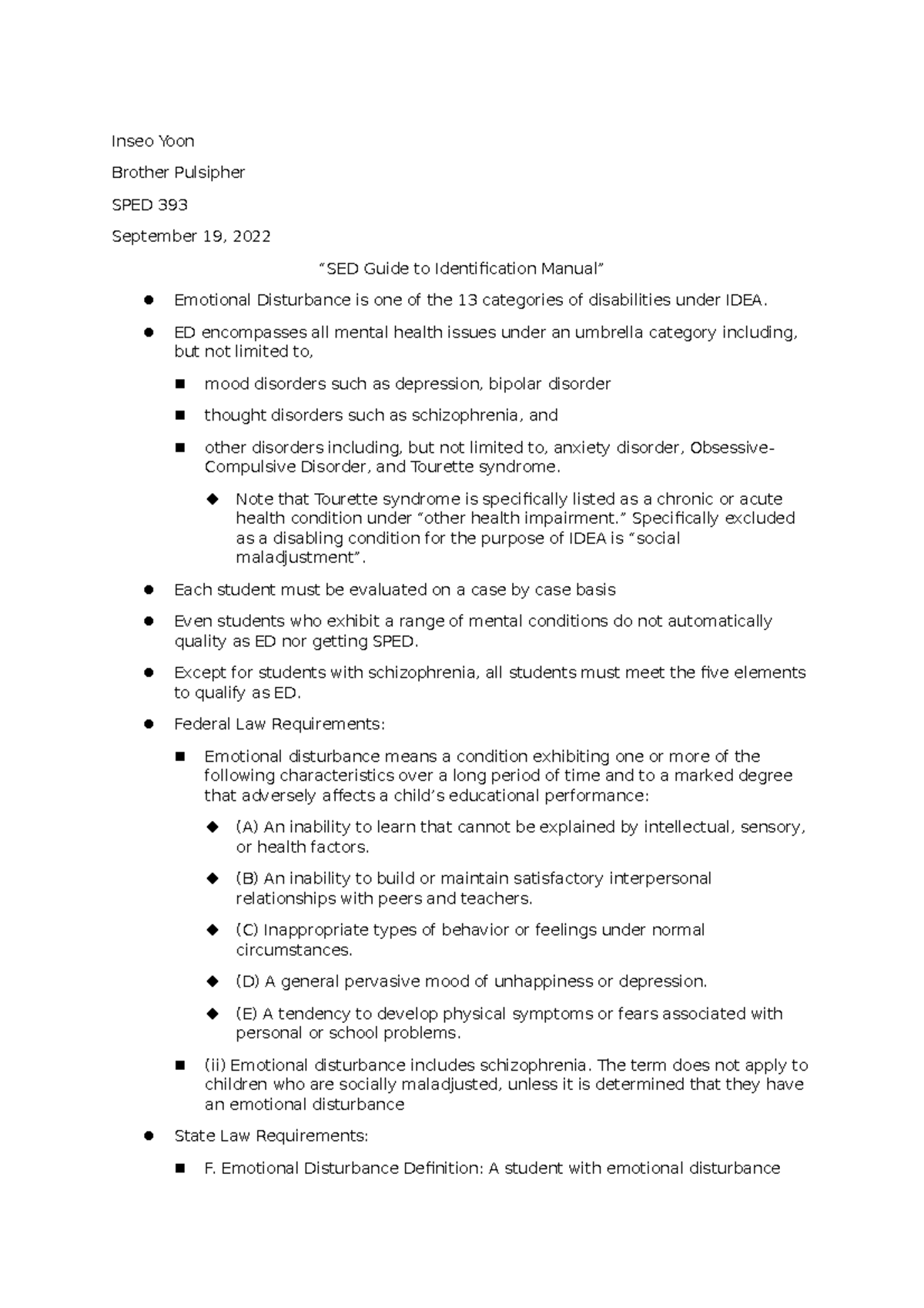 SED Guide to Identification Manual - Inseo Yoon Brother Pulsipher SPED ...