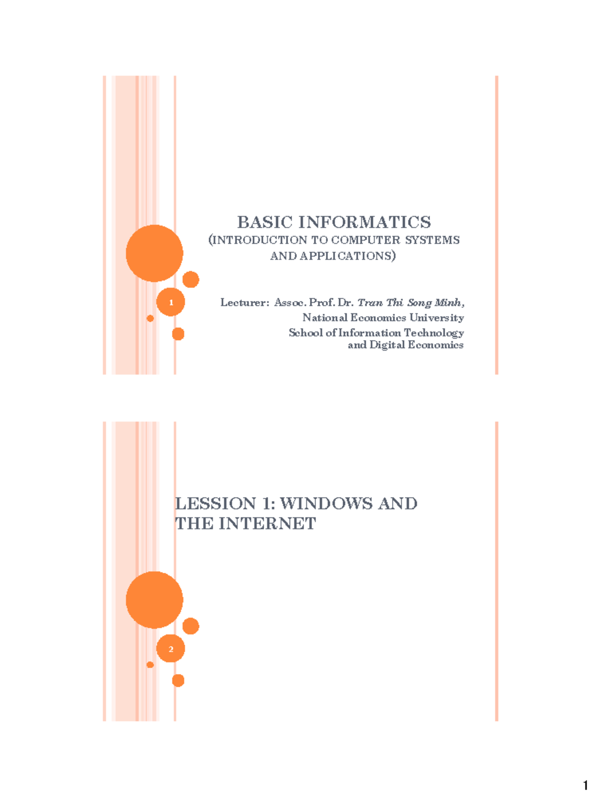 Lesson 1 Windows AND Internet - BASIC INFORMATICS ####### (INTRODUCTION ...