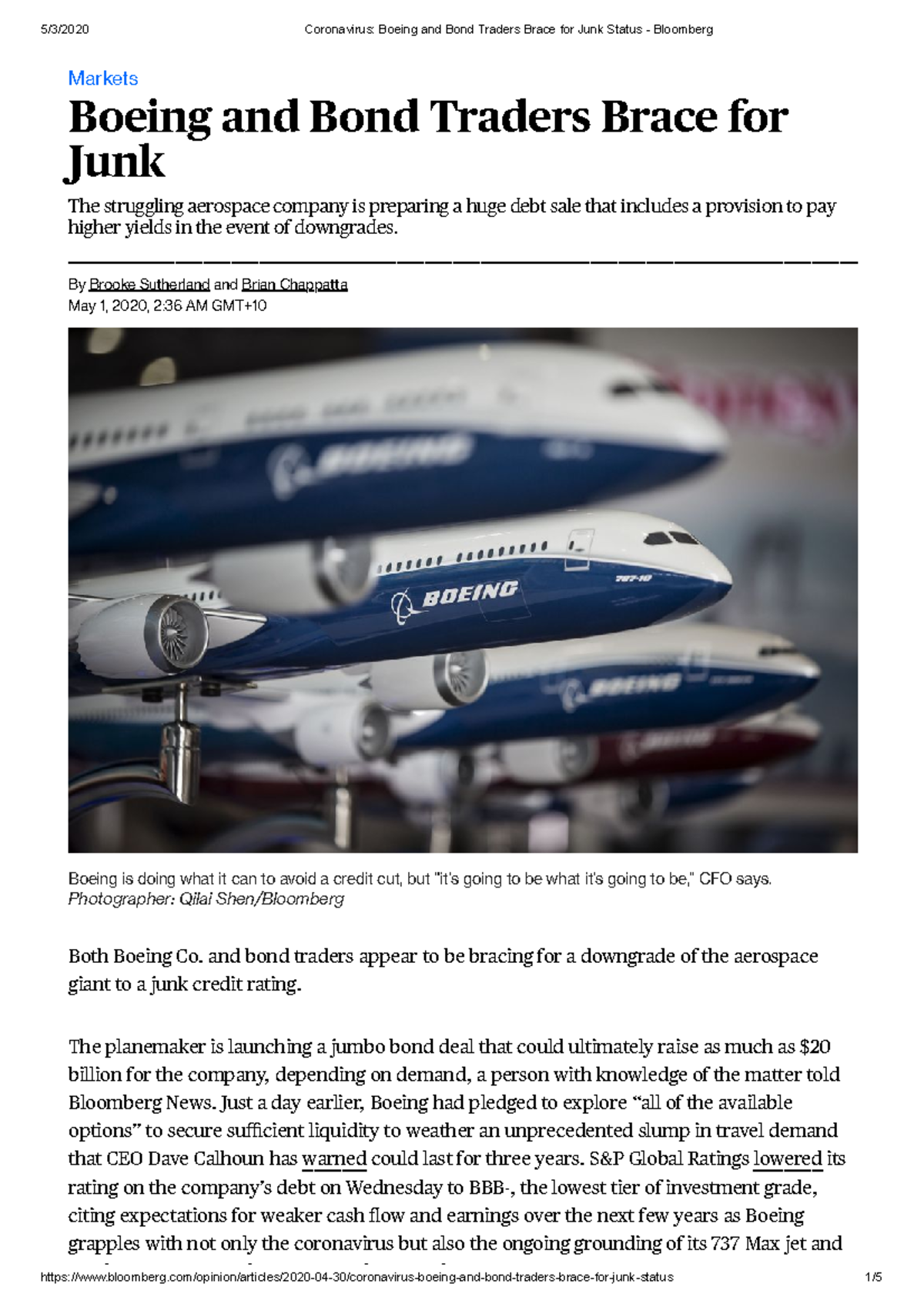 Boeing case1 - case study - Markets The struggling aerospace company is ...