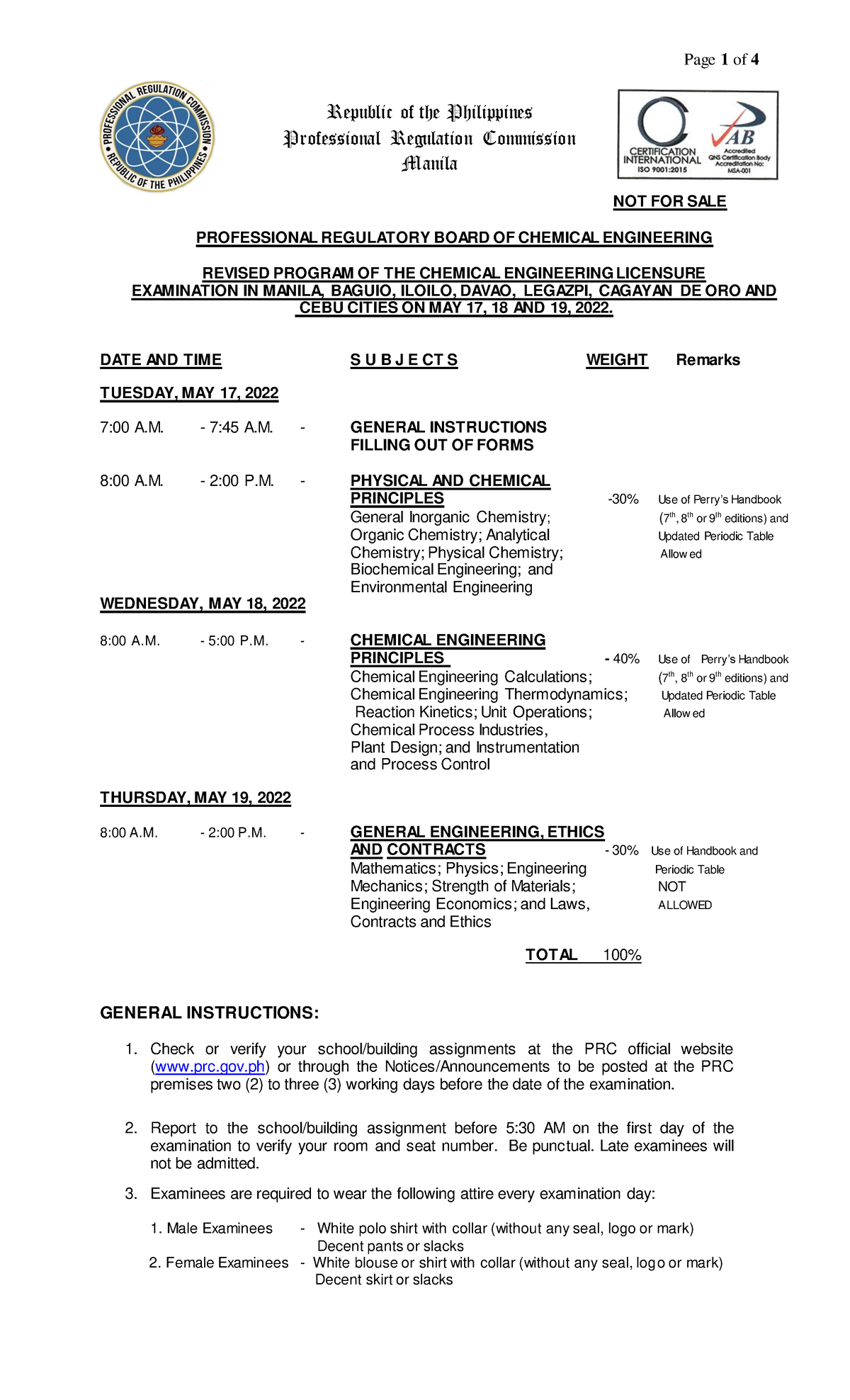 Board Exam Reminders - Republic of the Philippines Professional ...