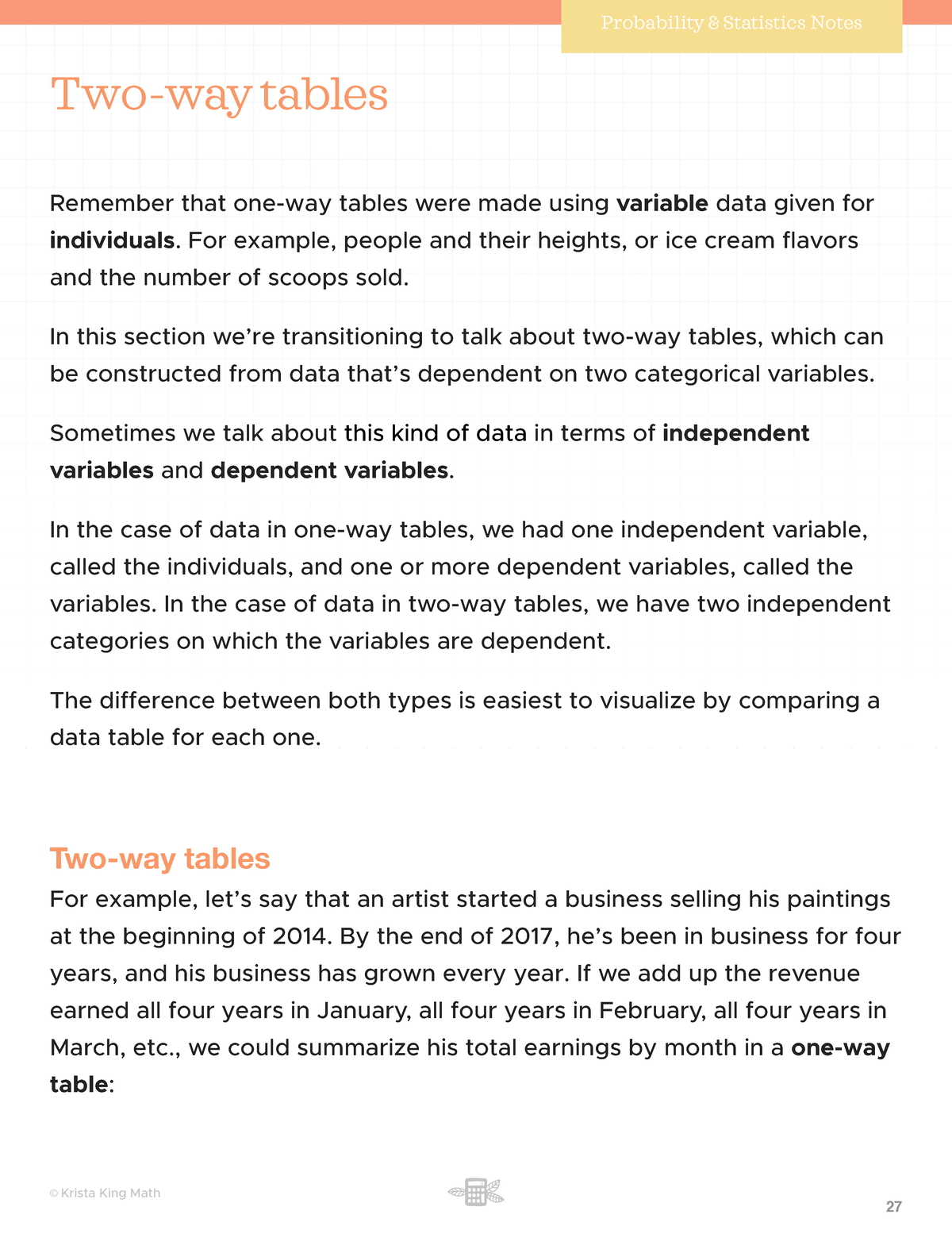 04 Two-way tables - Python and Statistics - Two-way tables Remember ...