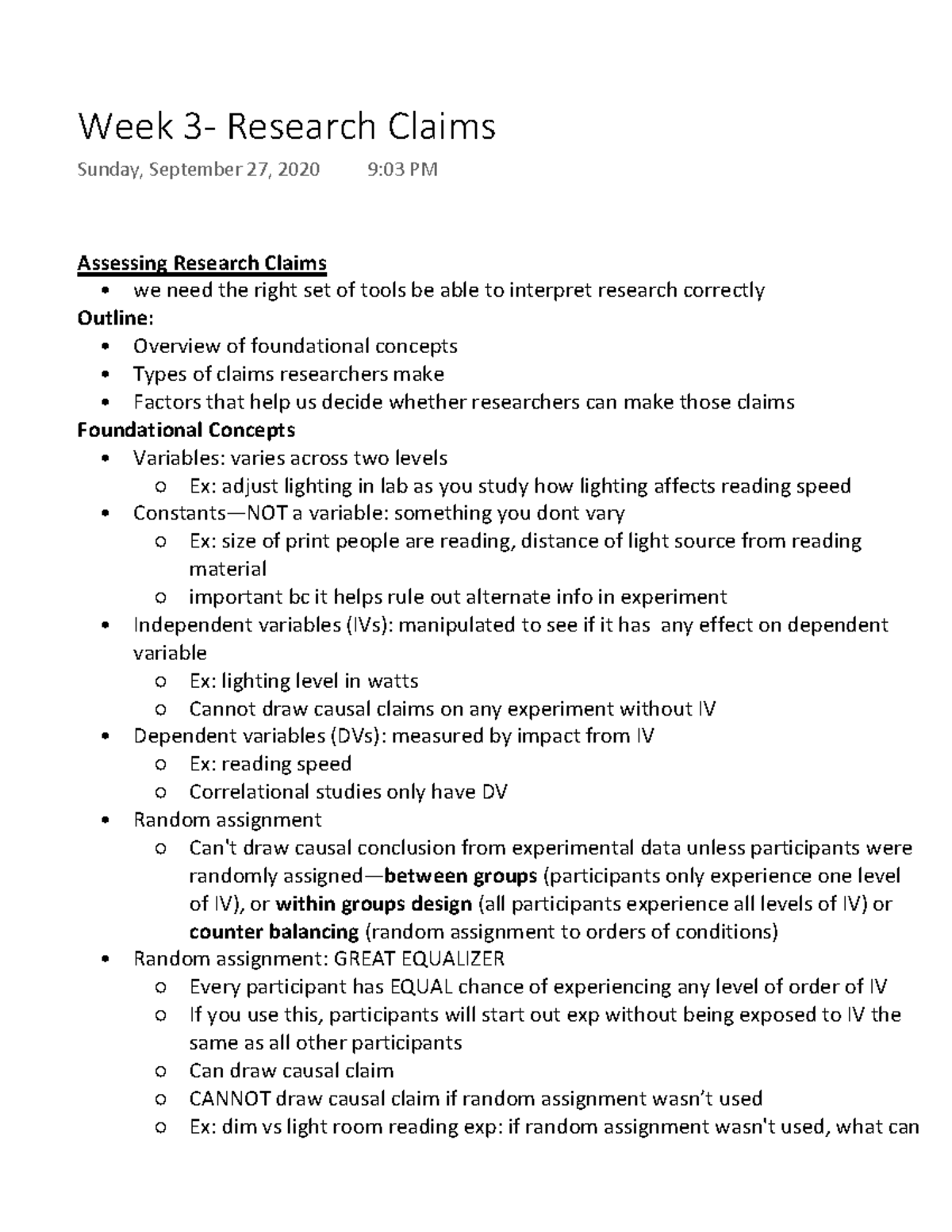 Week 3- Research Claims - Warning: TT: undefined function: 32 Assessing ...