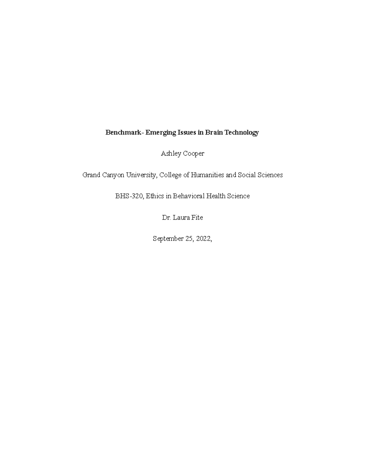 Benchmark Emerging Issues - Laura Fite September 25, 2022, Emerging ...