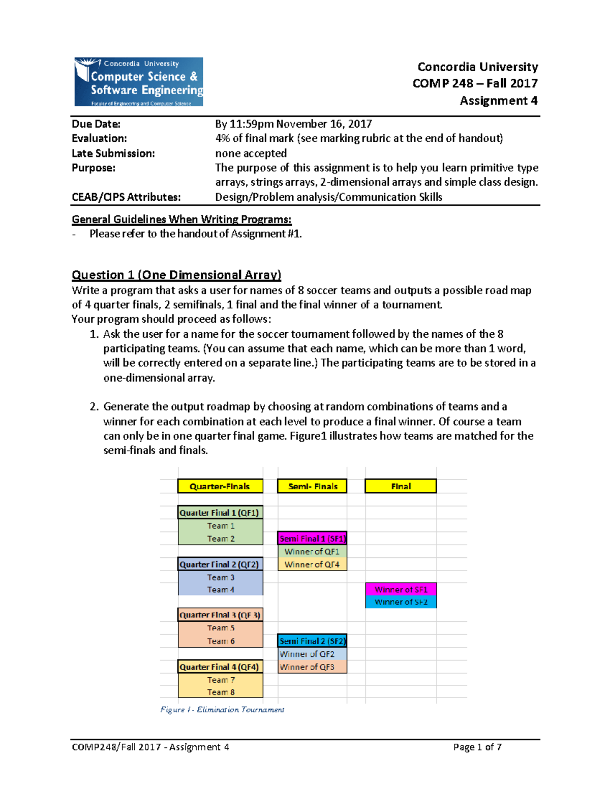 C248 A4 2017 F - assignment - Concordia University COMP 248 – Fall 2017 ...