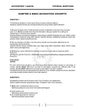 AA015 Chapter 5 Tutorial - CHAPTER 5: ADJUSTMENT AT THE END OF ...