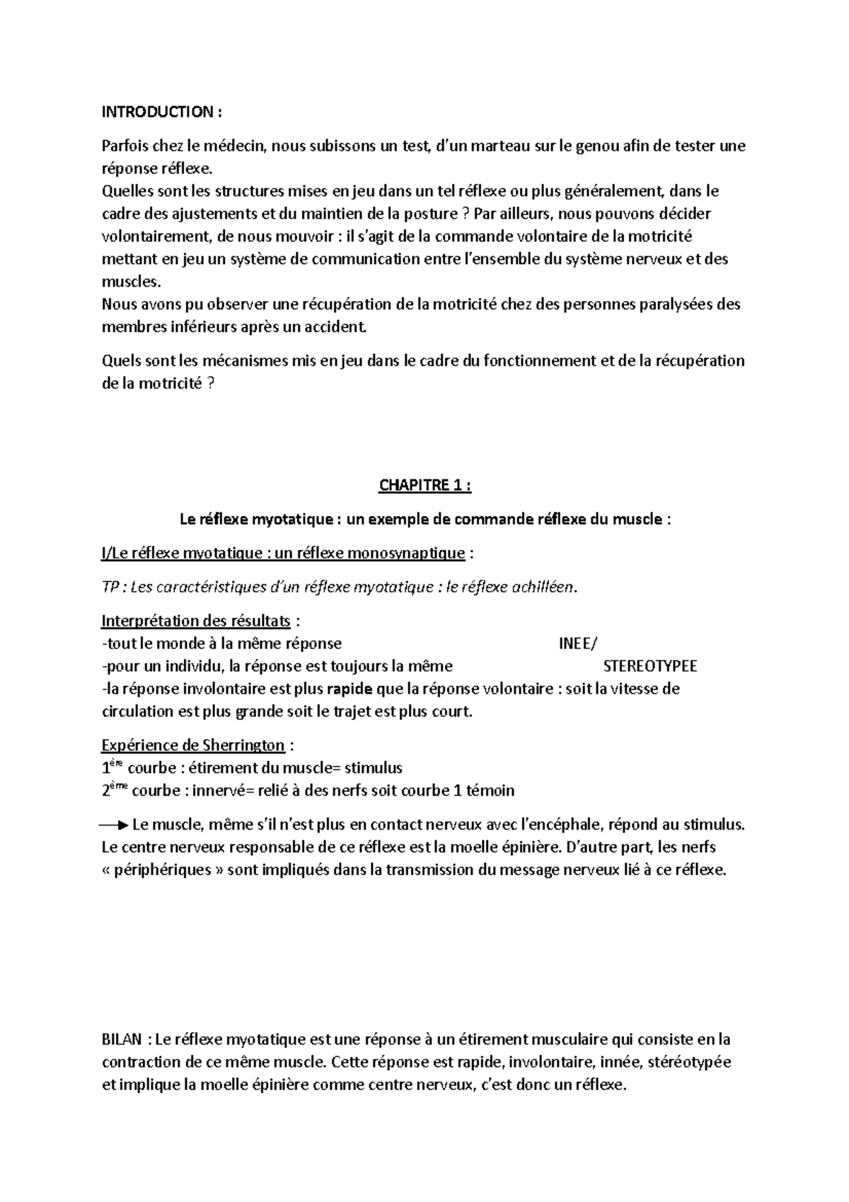 Cour SVT 1 - fiche de révision svt - INTRODUCTION : Parfois chez le ...