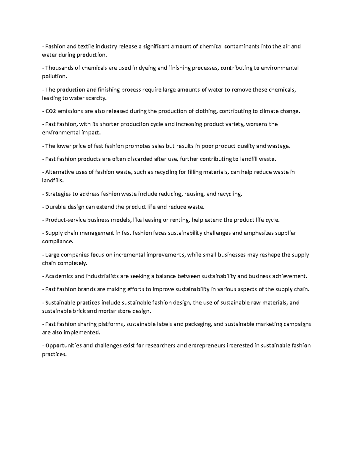 Sustainable Practices in Fast Fashion - Fashion and textile industry ...