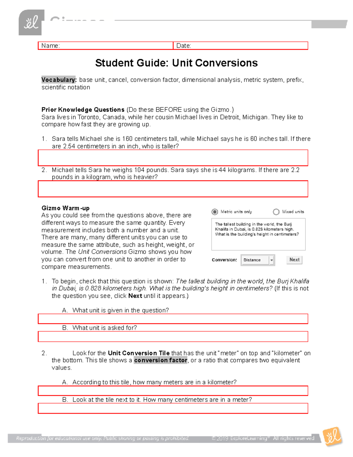 Unit Conversions - Student Guide - Name: Date: Student Guide: Unit ...