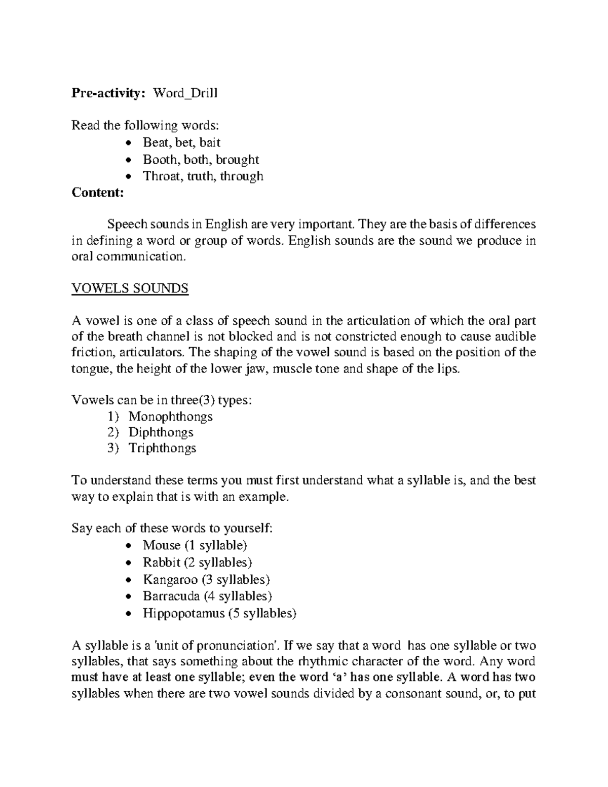 469fb39b7be20fd1dd11c99f3b1f60a1 - Pre-activity: Word_Drill Read the ...