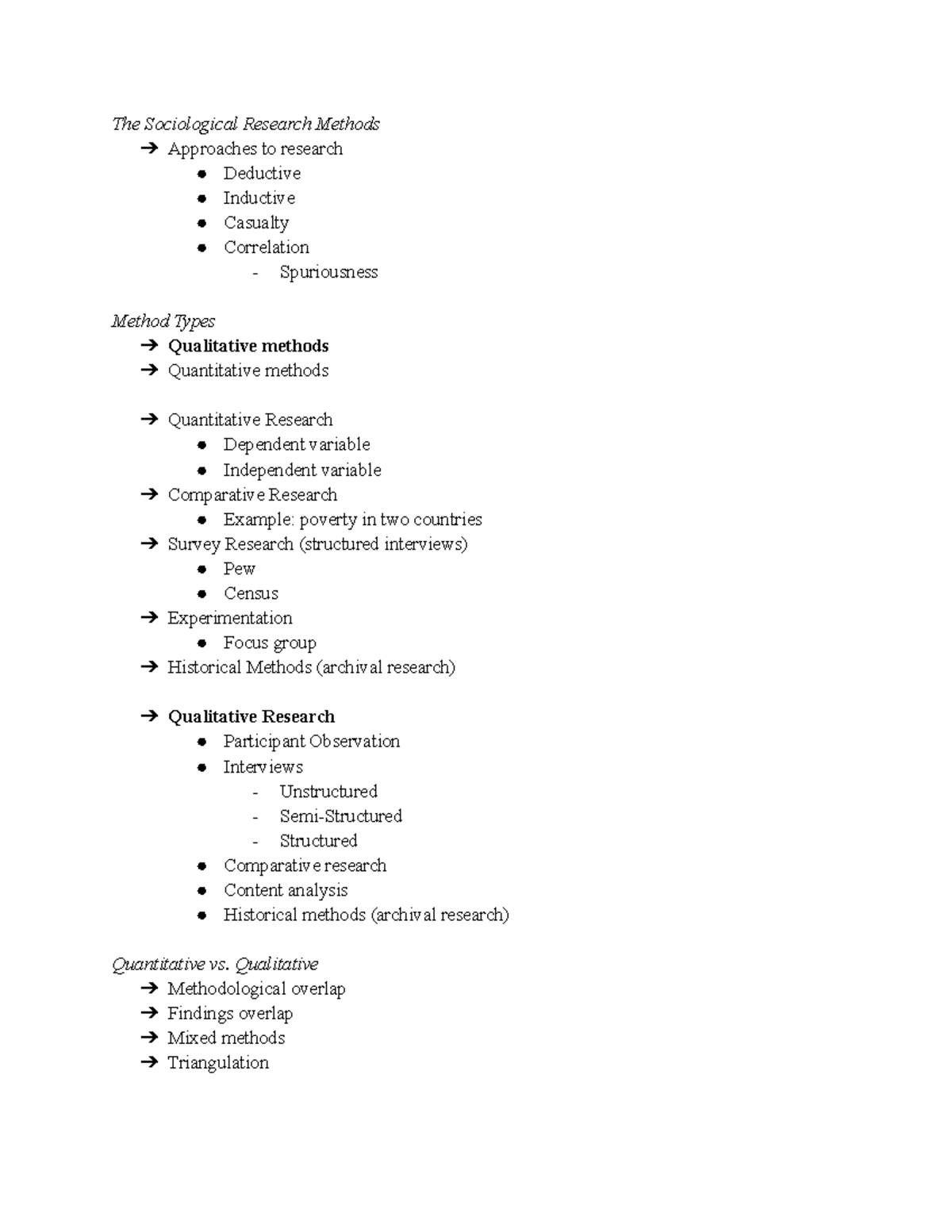SYG2000 Week 2 Notes - The Sociological Research Methods 8 22 23 - The ...