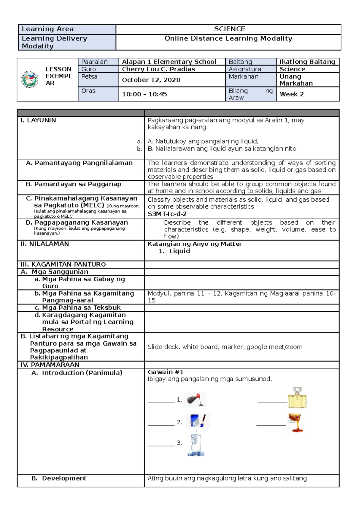 SCI-W2-Q1 - photosynthesis - Learning Area SCIENCE Learning Delivery ...