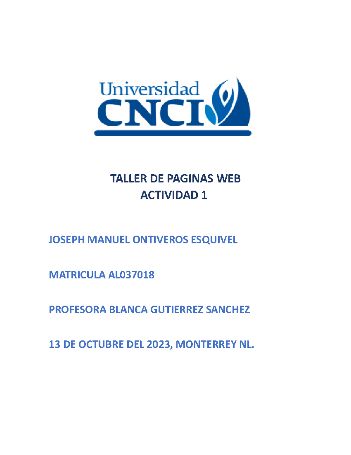 Taller DE Paginas WEB - Actividad 1 - TALLER DE PAGINAS WEB ACTIVIDAD 1 ...