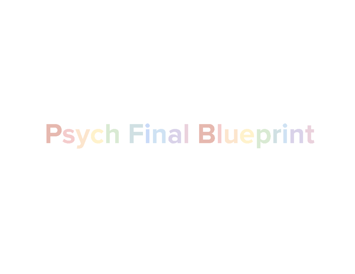Psych Final Blueprint 2021 - Psych Final Blueprint Bonus Chapters Bonus ...