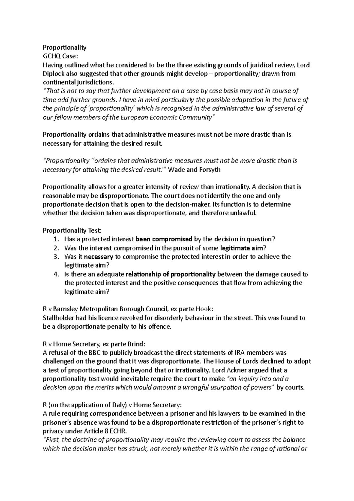 Week 4 Lecture Notes 4 Proportionality Gchq Case Having Outlined What He Considered To Be