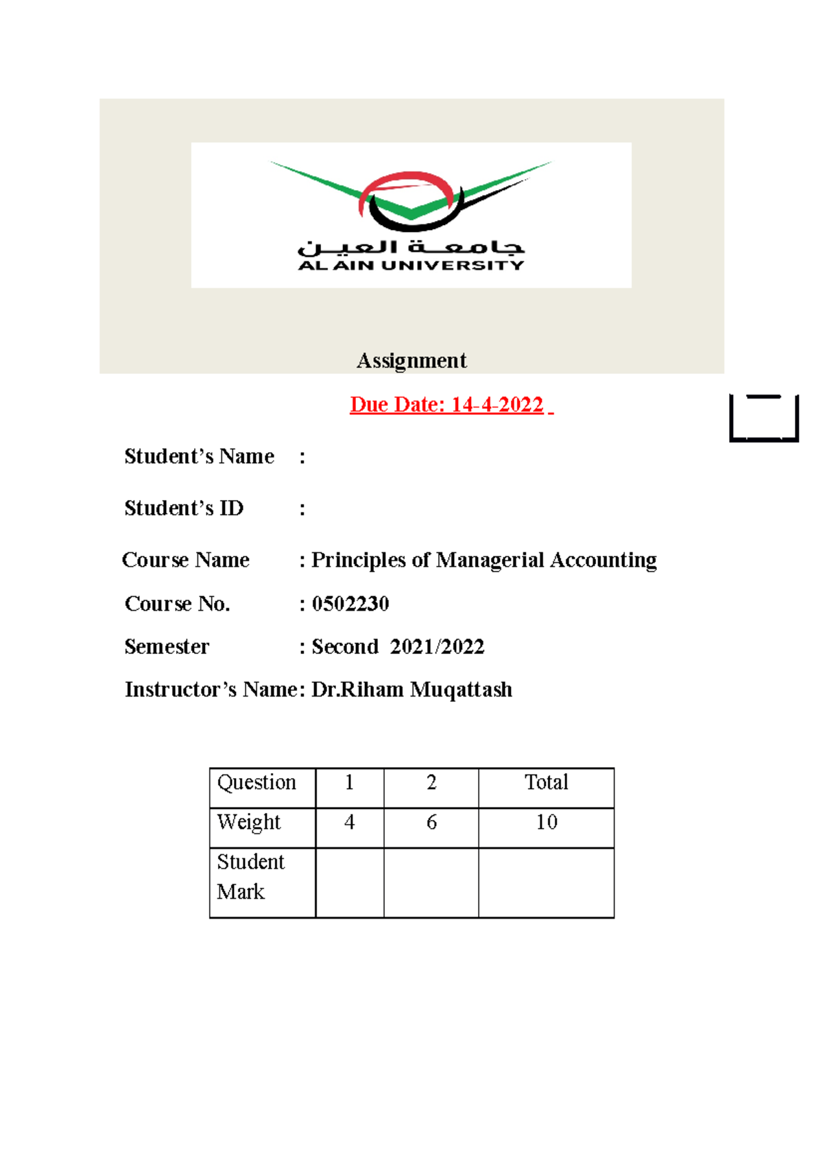 Assignment 1 - Principles of Financial Accounting - Studocu