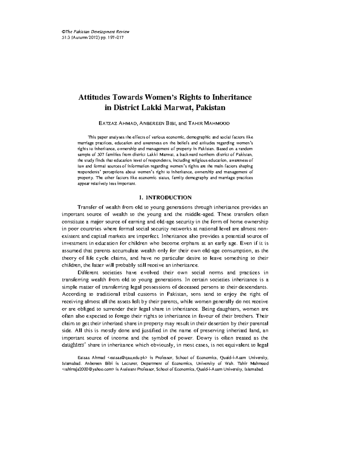 197-217 - for resaerch purpose - ©The Pakistan Development Review 51:3 ...