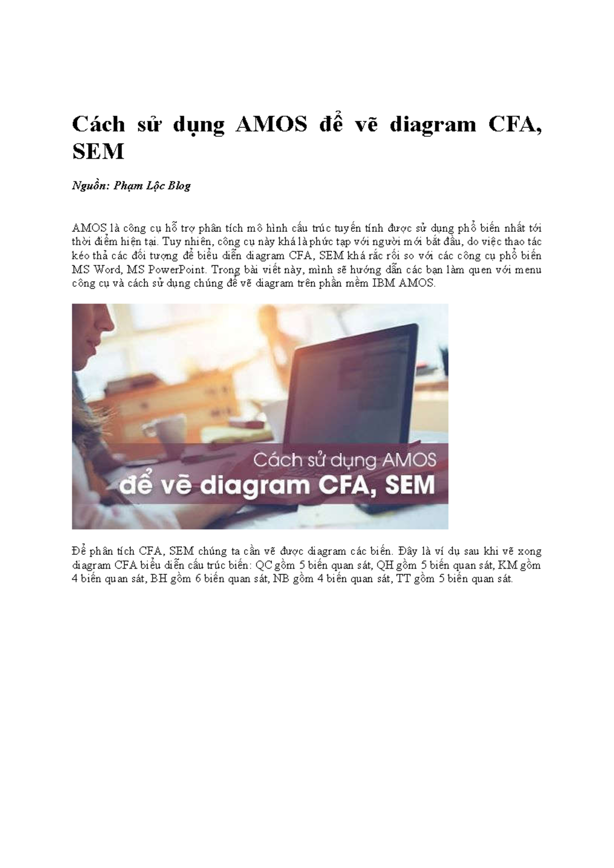 4. Cách sử dụng AMOS để vẽ diagram CFA - Cách sử dụng AMOS để vẽ ...
