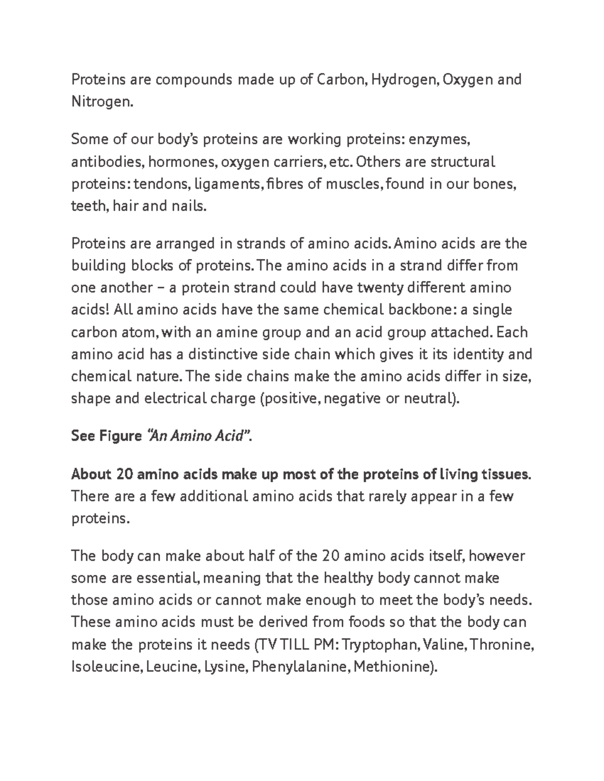 Unit 6 foods pdf - Proteins notes - Proteins are compounds made up of ...