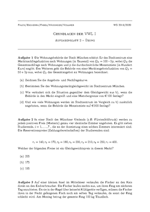 GVWL1 SS23 Aufgabenblatt 10 Lösung - Grundlagen der VWL 1 - mit ...