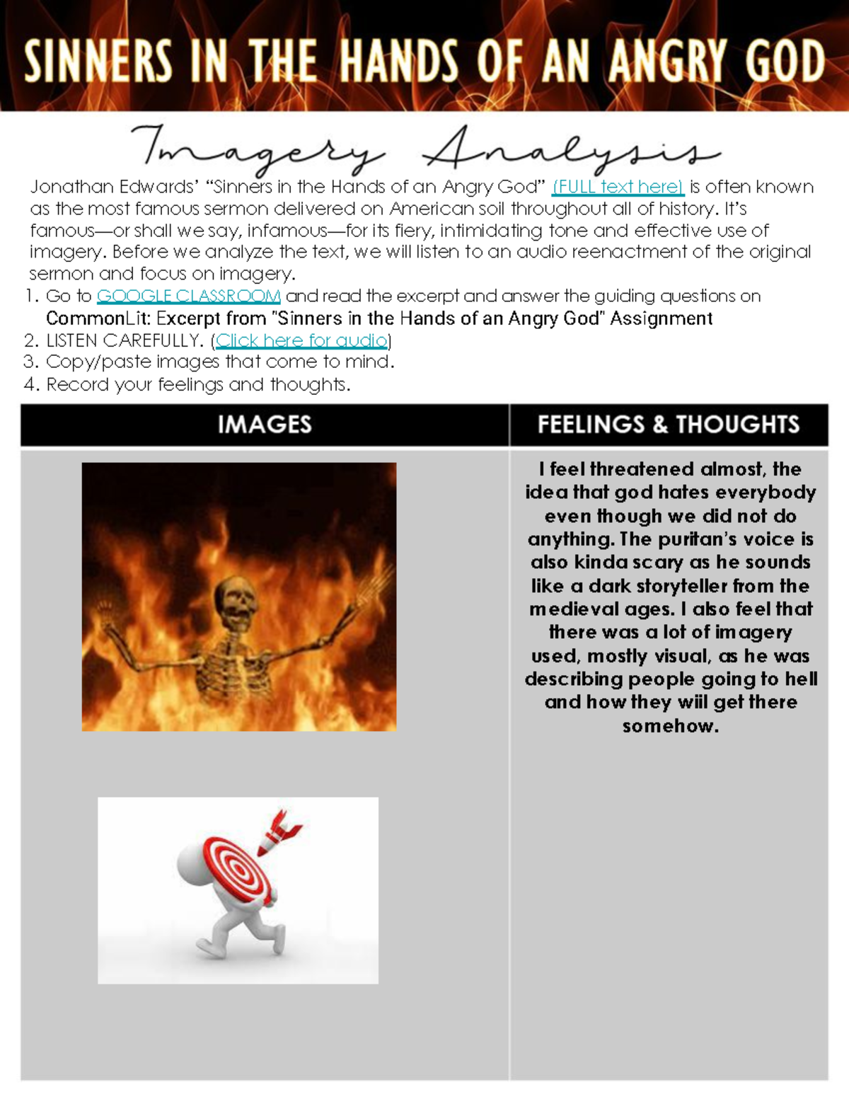 Copy of Sinners Analysis Activities - Jonathan Edwards’ “Sinners in the ...