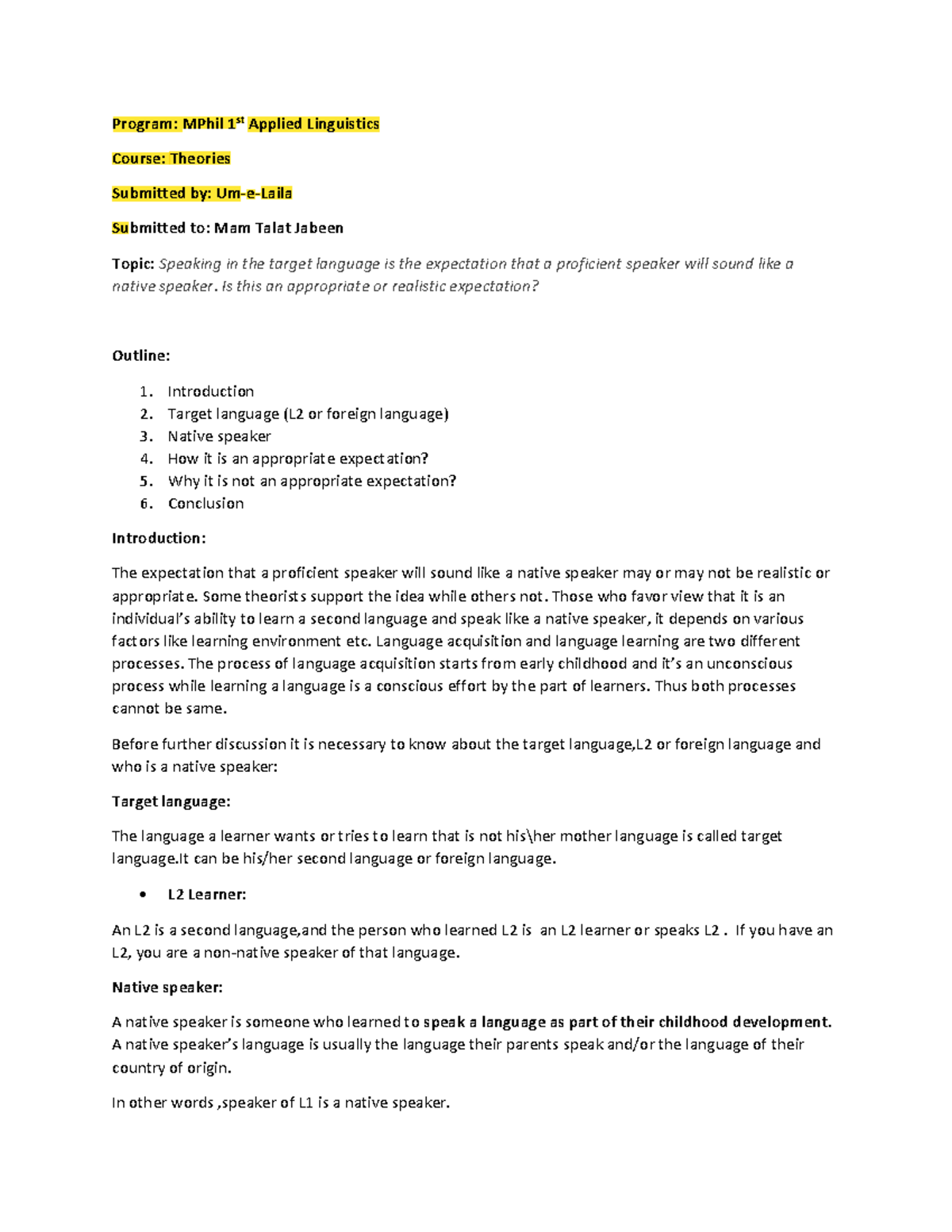 Assignment no.3 Theories - Program: MPhil 1st Applied Linguistics ...