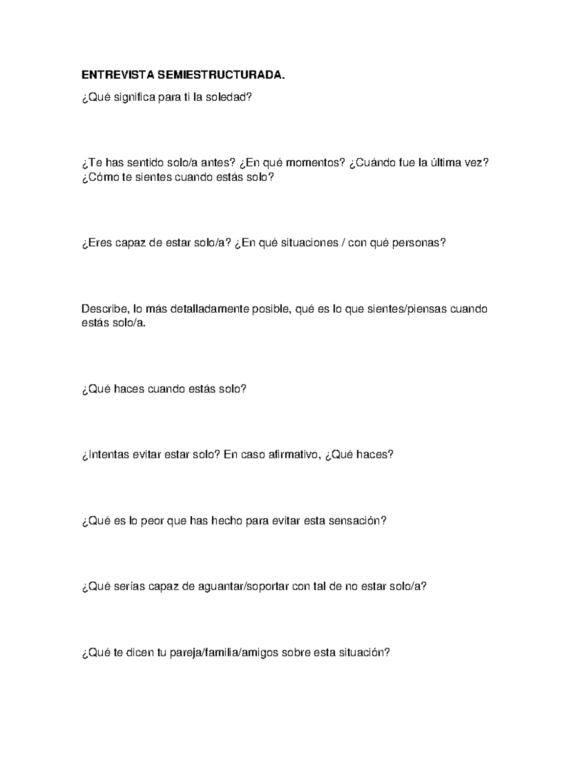 Entrevista Semiestructurada PARA DEPENDENCIA EMOCIONAL - ENTREVISTA ...