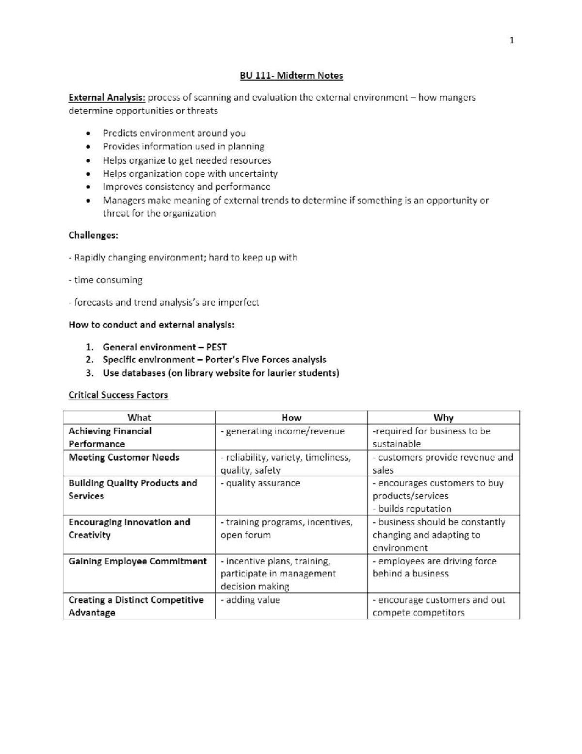 BU 111 Notes (MID TERM) - BU 111 - Studocu