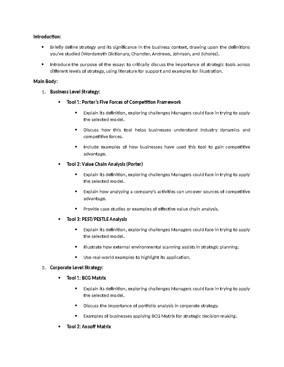 N3 Rough - NANA - Introduction: Briefly define strategy and its ...