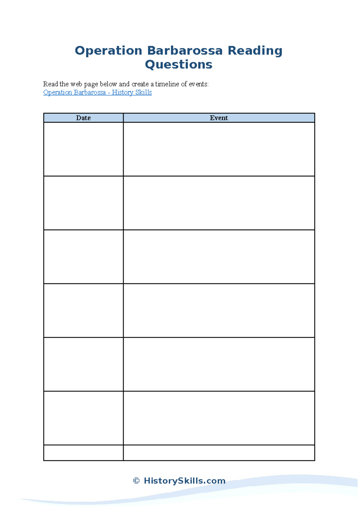 Barbarossa Reading Questions - Operation Barbarossa Reading Questions ...