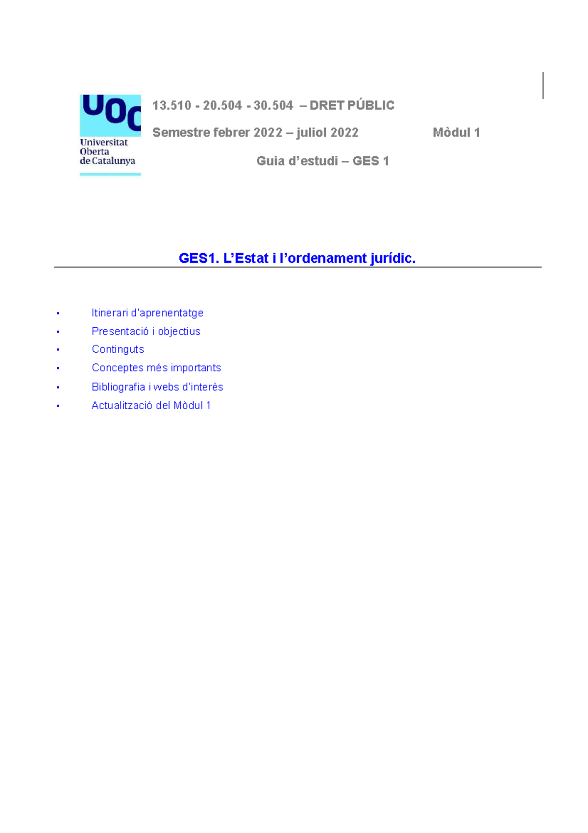 GES1 2022 CAT - ejercicios obligatorios - Derecho Público - Studocu