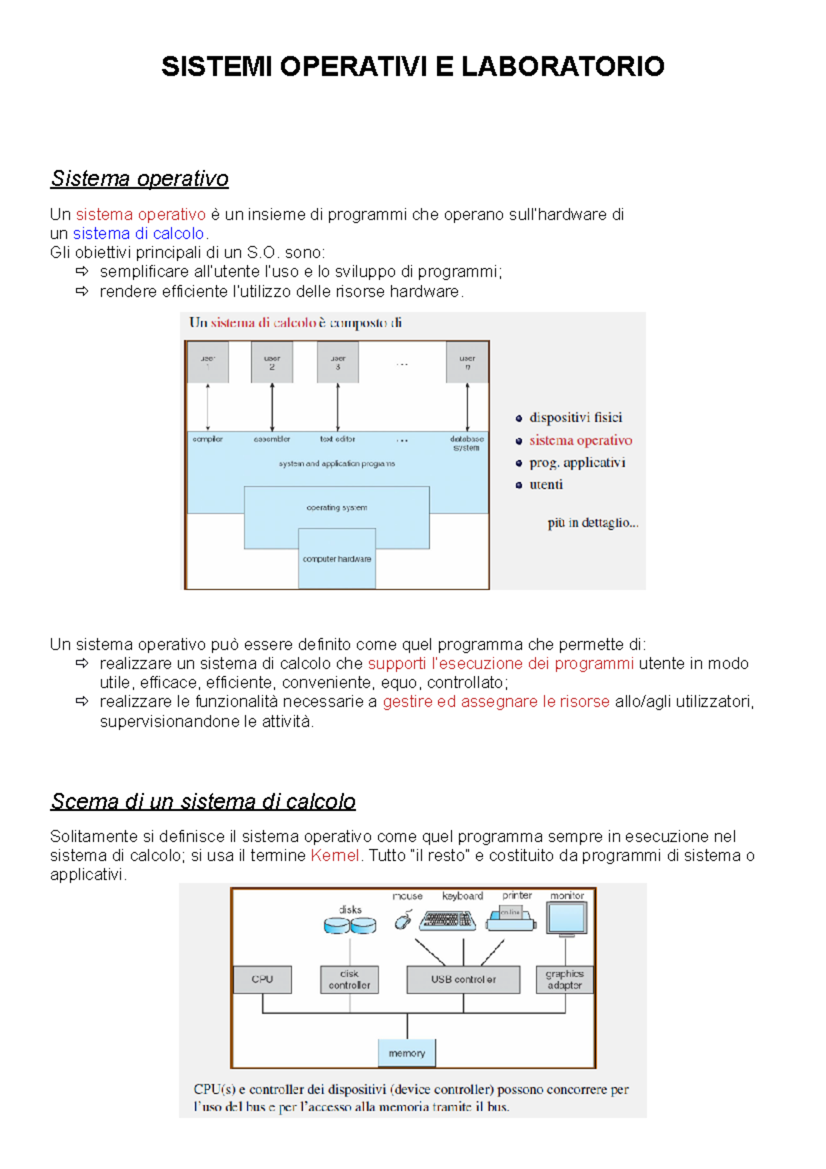 Sistemi Operativi - SISTEMI OPERATIVI E LABORATORIO Sistema operativo ...