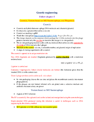 Genetic engineering 1 - summary from Gene Cloning and manipulation ...